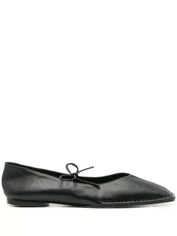 ALOHAS Sway Leather Ballerina Shoes - Black
