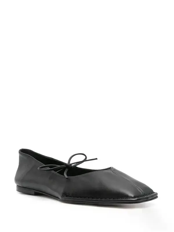ALOHAS Sway Leather Ballerina Shoes - Black