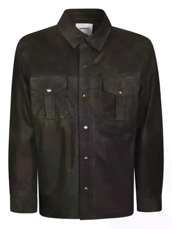 SWORD 6644 Button-fastening Flap-pocket Shirt Jacket