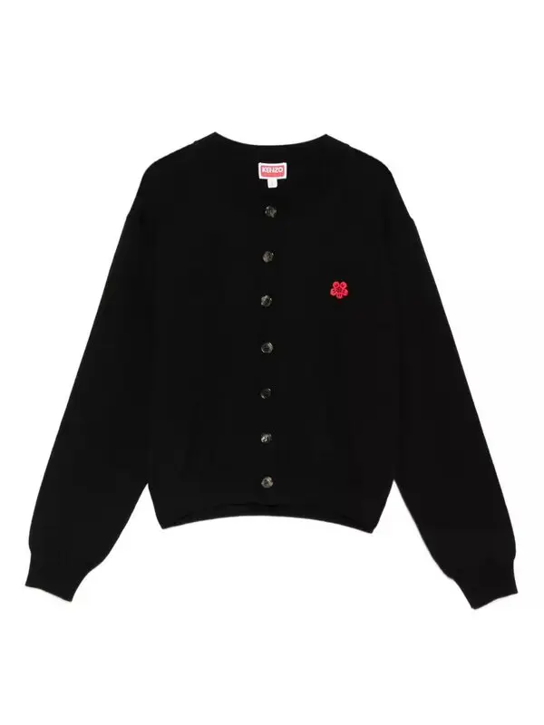 Kenzo Boke Flower Buttoned Cardigan - Black