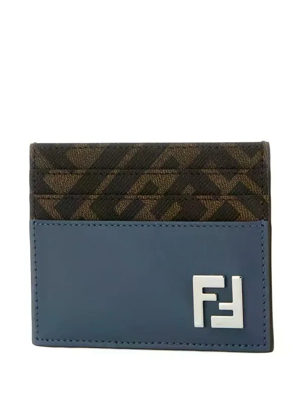 Fendi Ff-motif Leather Cardholder - Blue