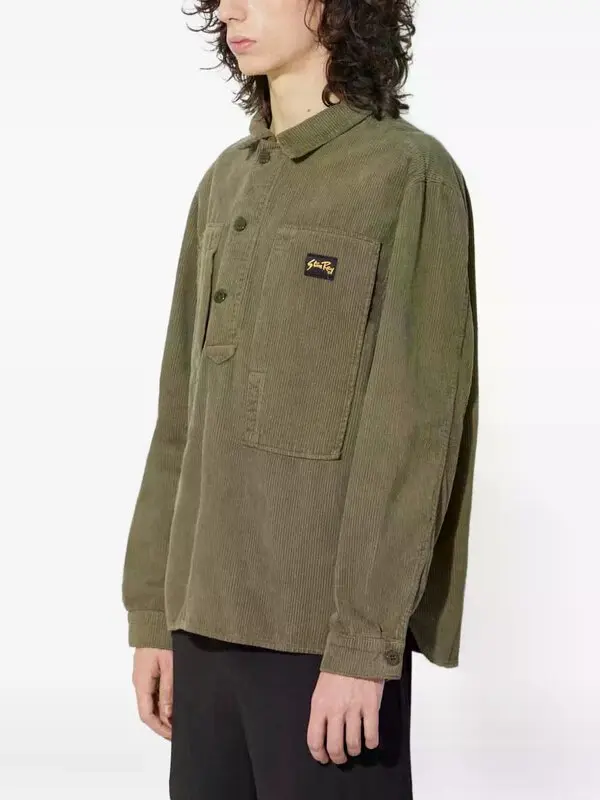 STAN RAY Corduroy Chest-pocket Polo Shirt - Green