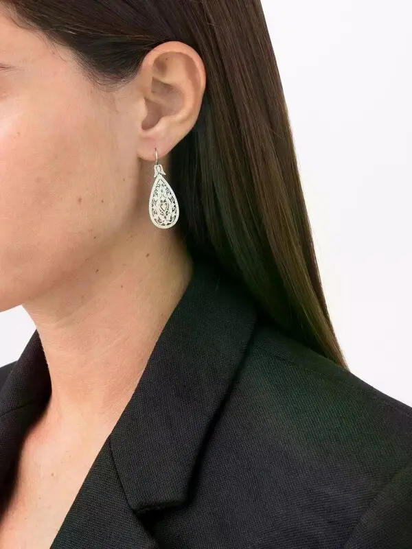 WOUTERS & HENDRIX 18kt White Gold Diamond Drop Earrings