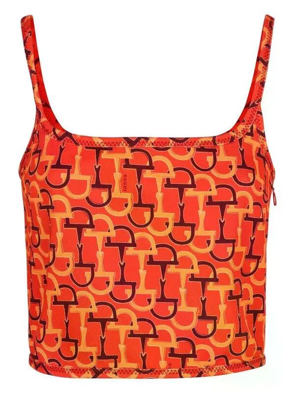 Gucci Printed Tank Top - Orange