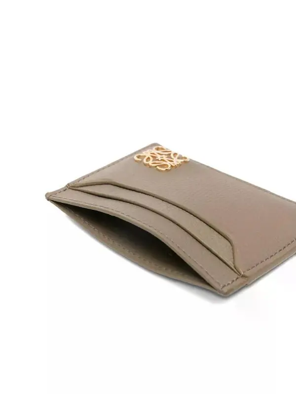 Loewe Logo-plaque Calfskin Cardholder - Neutrals
