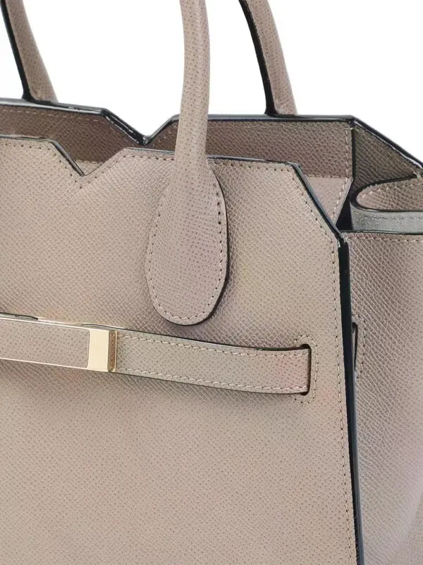 VALEXTRA Leather Bag With Bow Detail - Neutrals