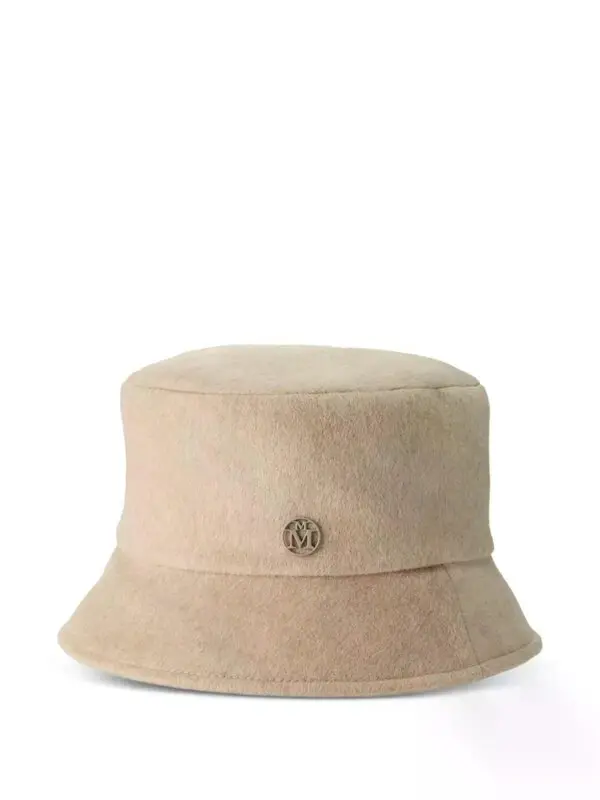 MAISON MICHEL Logo-plaque Hat - Neutrals