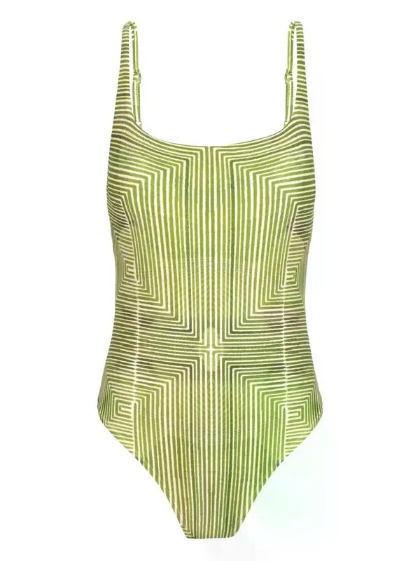 LENNY NIEMEYER Geometric-print Swimsuit - Green