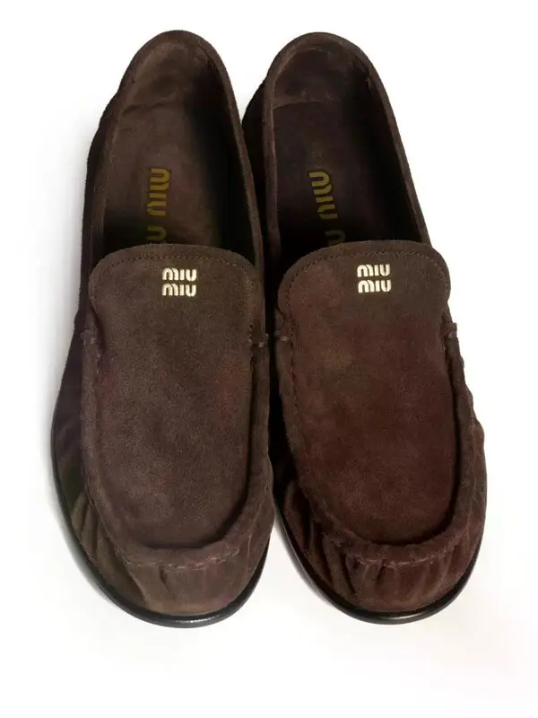 Miu Miu Logo-print Suede Loafers