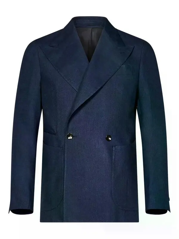 FRANZESE COLLECTION Double-breasted Peak-lapel Blazer - Blue