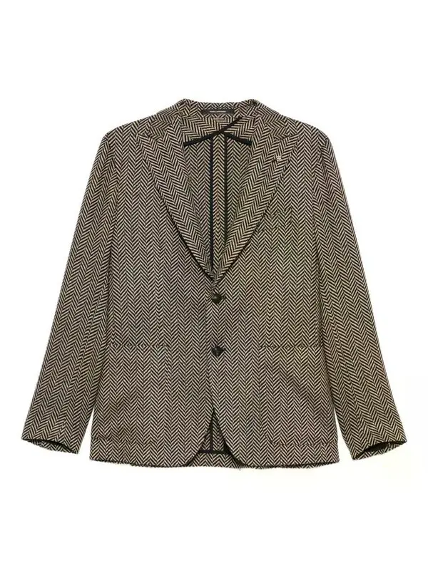 Tagliatore Herringbone Single-breasted Blazer - Neutrals
