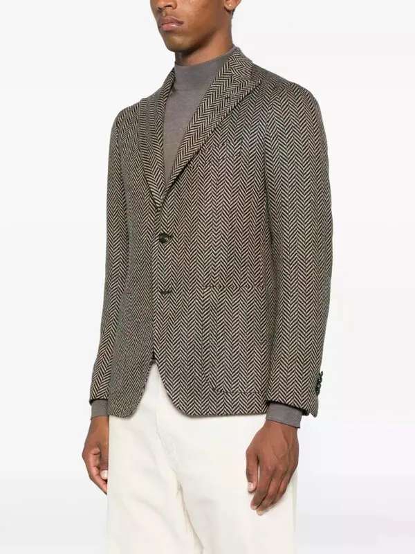 Tagliatore Herringbone Single-breasted Blazer - Neutrals