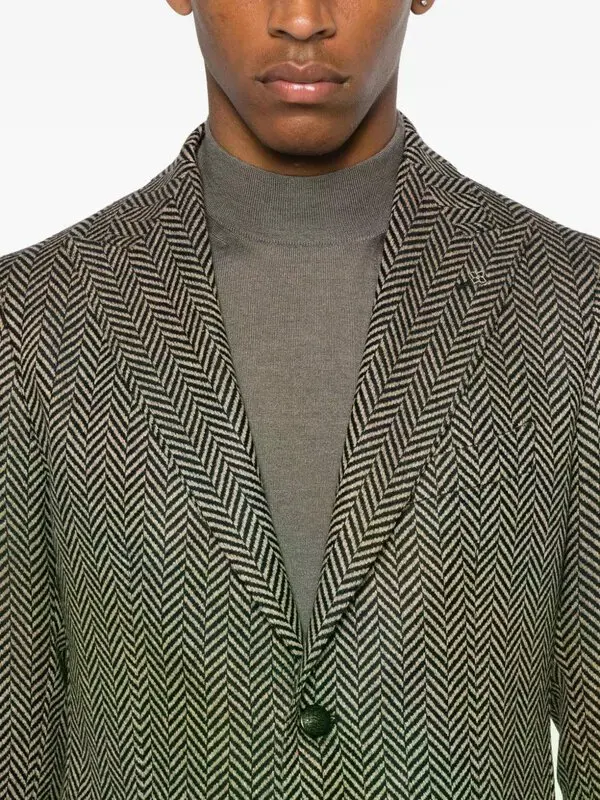 Tagliatore Herringbone Single-breasted Blazer - Neutrals