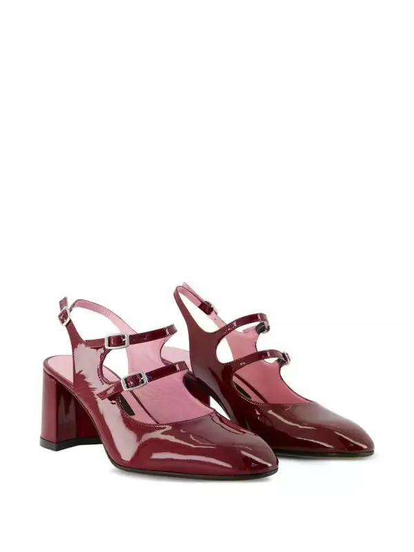 CAREL 50mm Patent Leather Buckle Pumps - Red