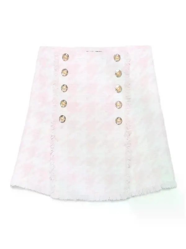 Balmain Tweed Mini Skirt - Pink