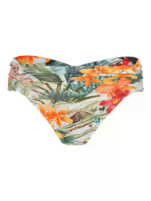 LYGIA & NANNY Floral-print Bikini Bottom - White