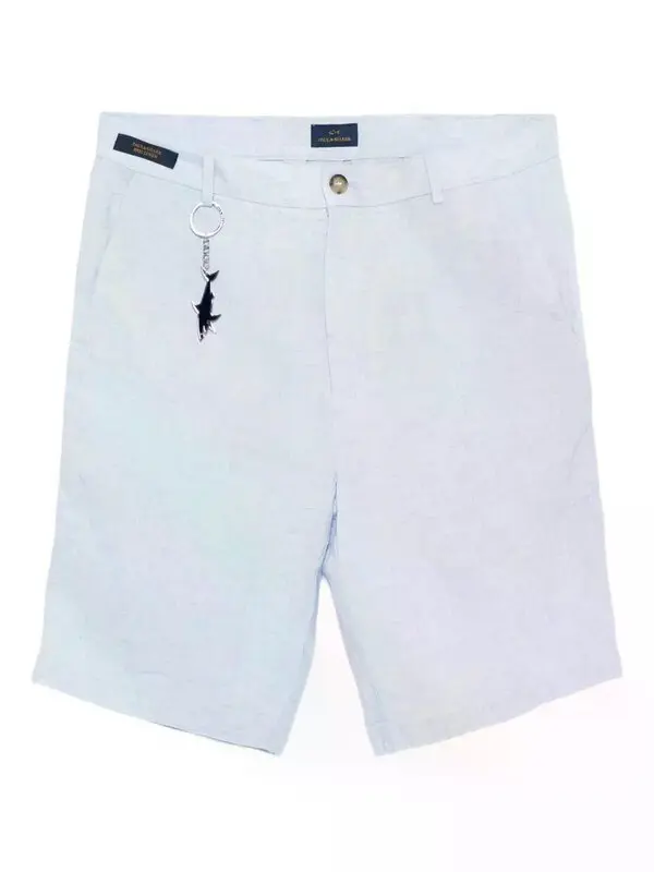 Paul & Shark Linen Shorts With Keychain - Blue