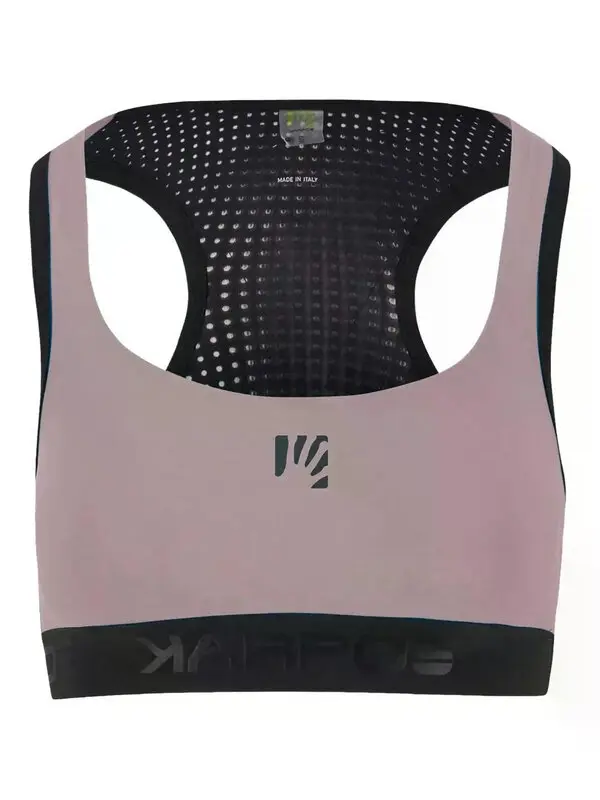 KARPOS Racer-back Mesh-panel Sports Bra - Purple