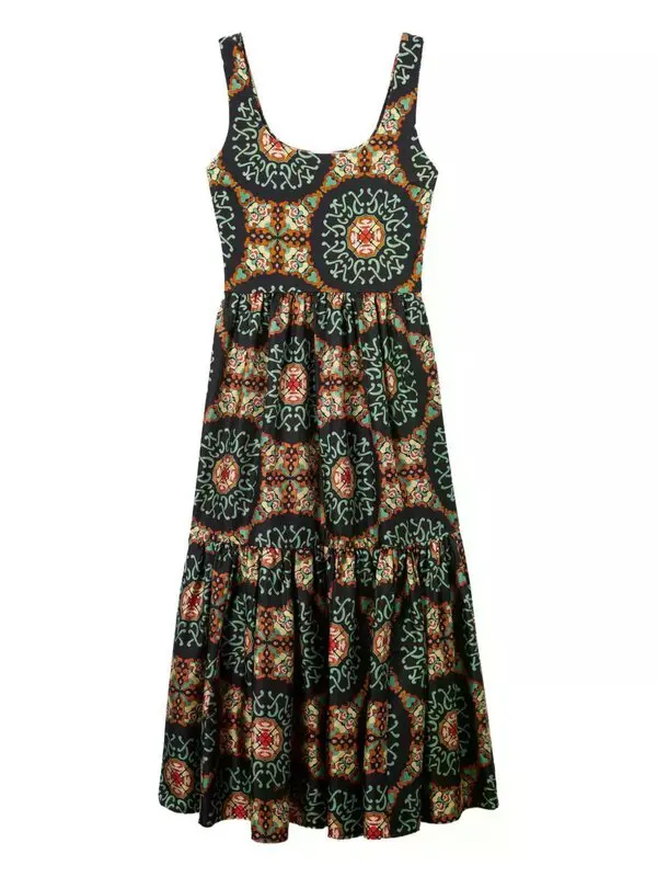 La DoubleJ Capri Silk-blend Midi Dress - Black