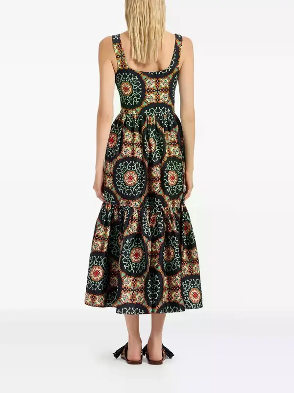 La DoubleJ Capri Silk-blend Midi Dress - Black