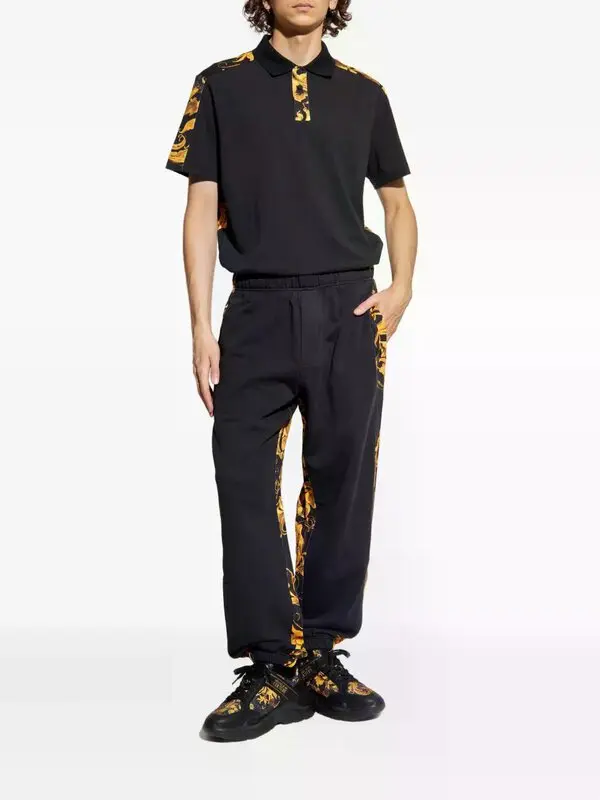 Versace Baroque-print Panel Polo Shirt