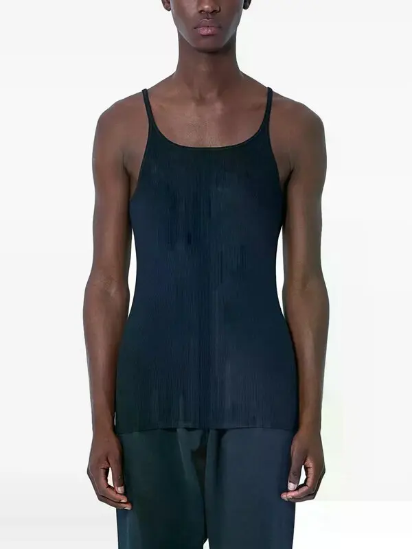 GREG ROSS Scoop-neck Ribbed Tank Top - Black