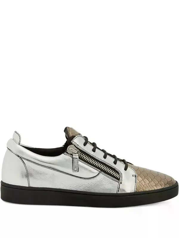 GIUSEPPE ZANOTTI Frankie Leather Sneakers - Silver