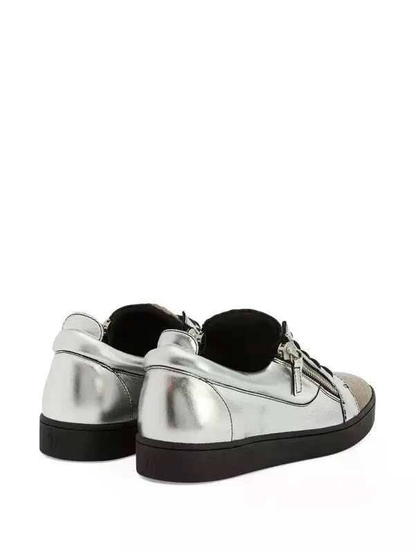 GIUSEPPE ZANOTTI Frankie Leather Sneakers - Silver