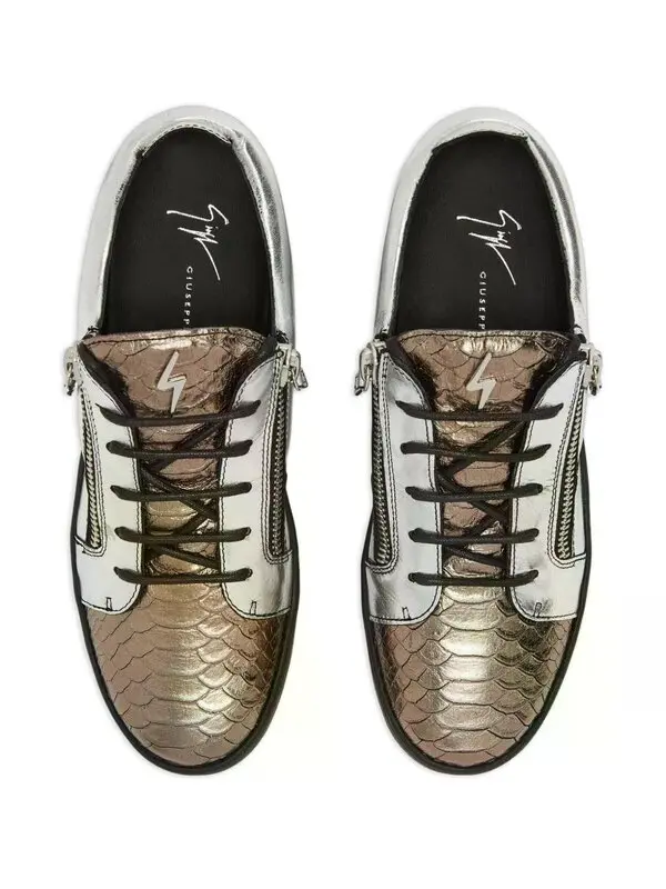 GIUSEPPE ZANOTTI Frankie Leather Sneakers - Silver