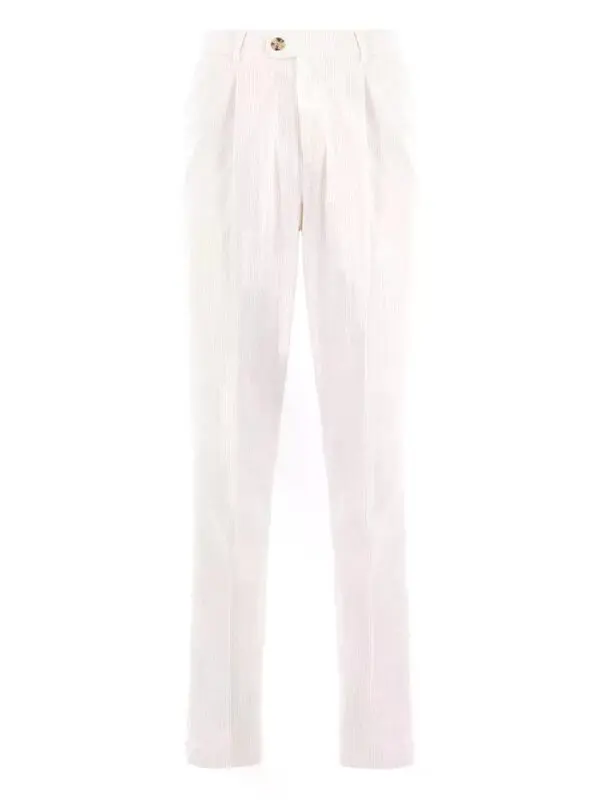 Brunello Cucinelli Cotton Corduroy Trousers - White