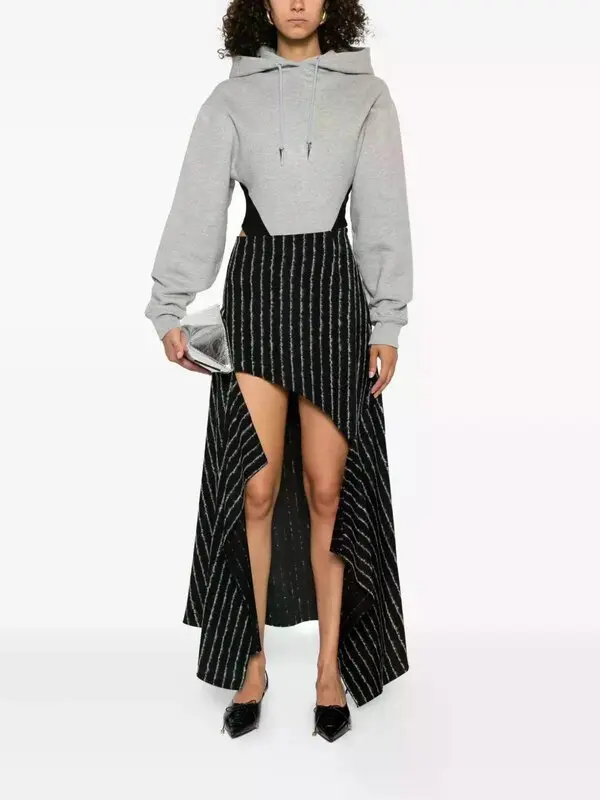 MUGLER Pinstripe Asymmetric Skirt