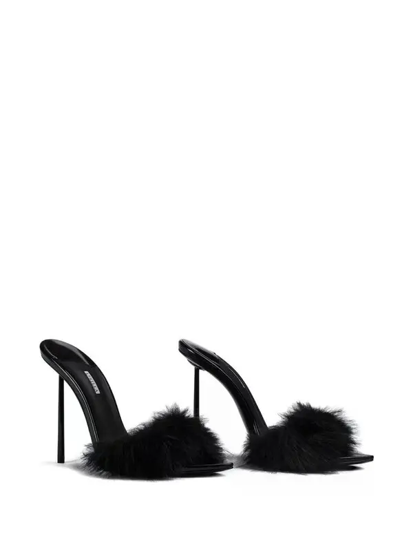 LE SILLA 120mm Bella Feathered Sandals - Black