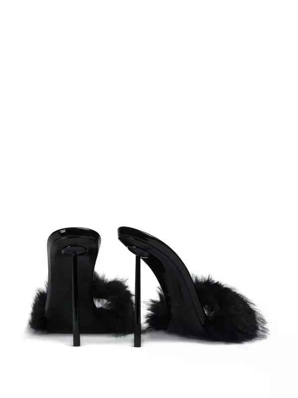 LE SILLA 120mm Bella Feathered Sandals - Black