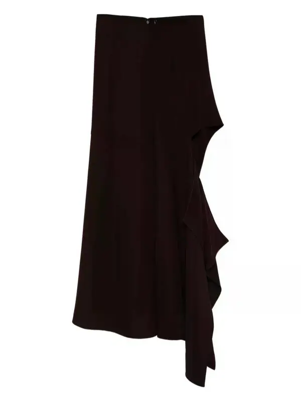 MUGLER Asymmetric Ruffled Skirt - Red