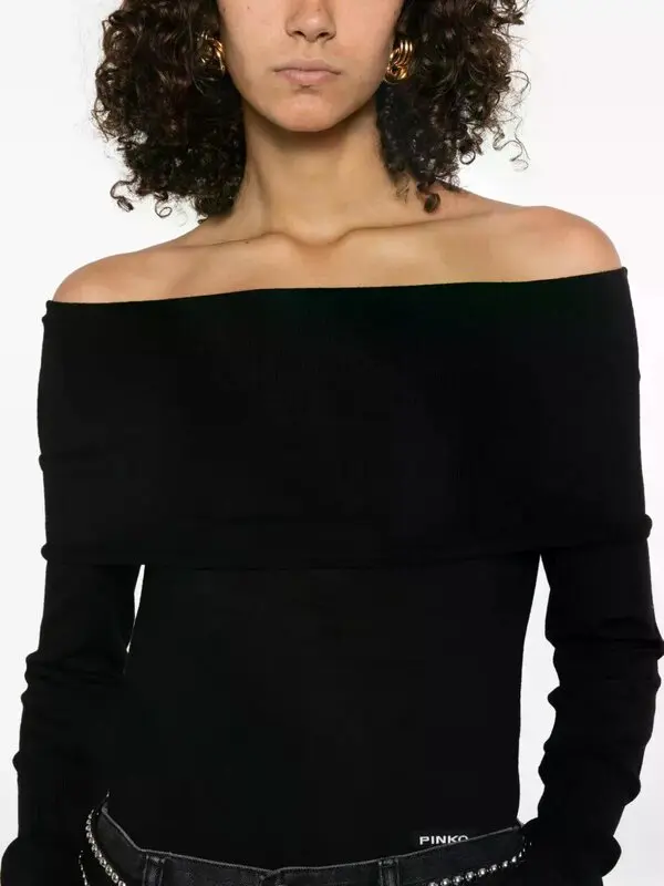 Pinko Off-shoulder Wool Top