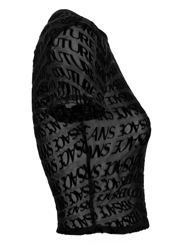 Versace Logo-print Mesh Top