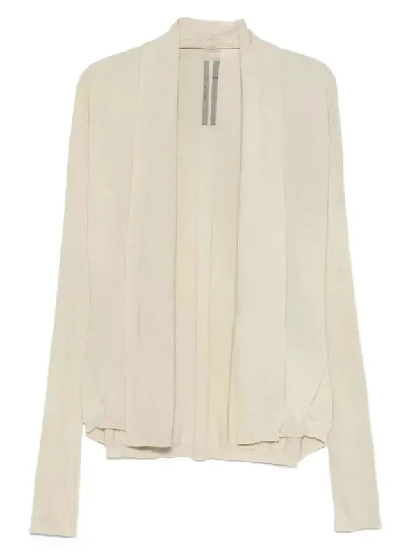 Rick Owens Ribbed Open-Front Cardigan - Neutrals - 7% Off