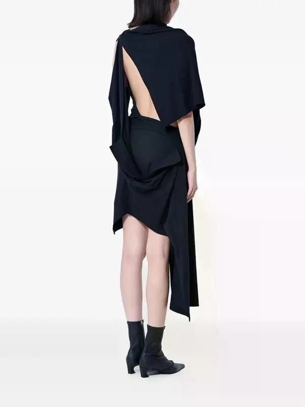 SIA ARNIKA Draped Asymmetrical Mini Dress