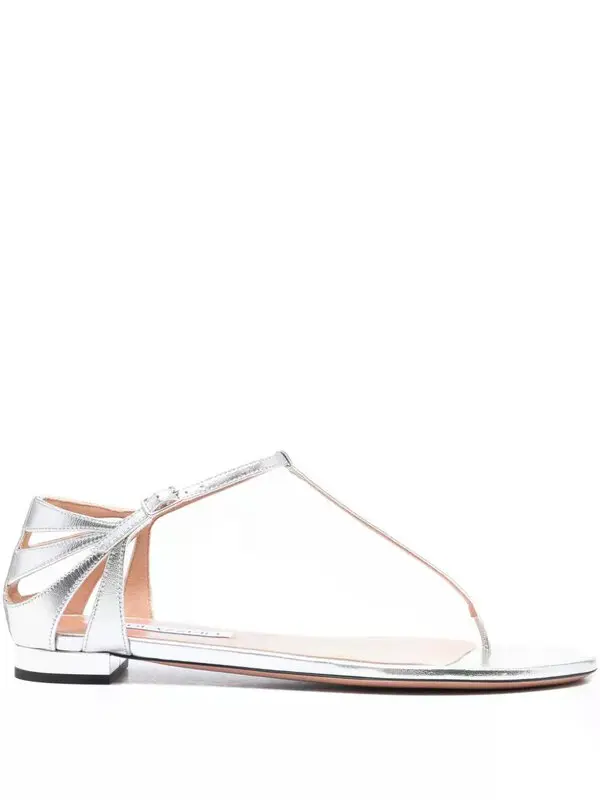 AQUAZZURA Frida Leather Flat Sandals