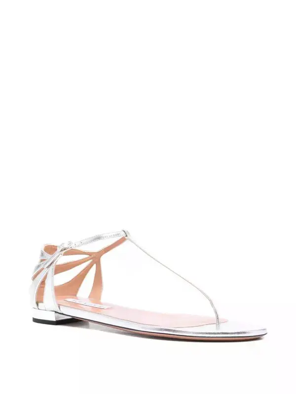 AQUAZZURA Frida Leather Flat Sandals