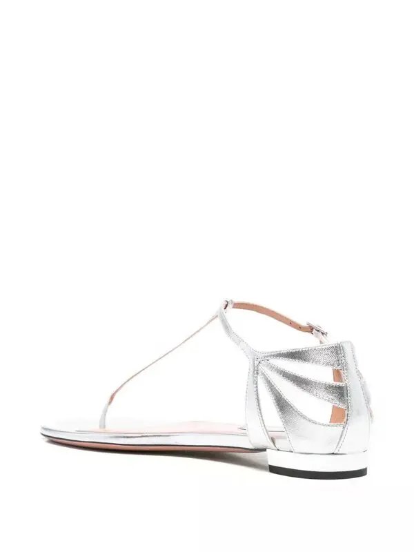 AQUAZZURA Frida Leather Flat Sandals
