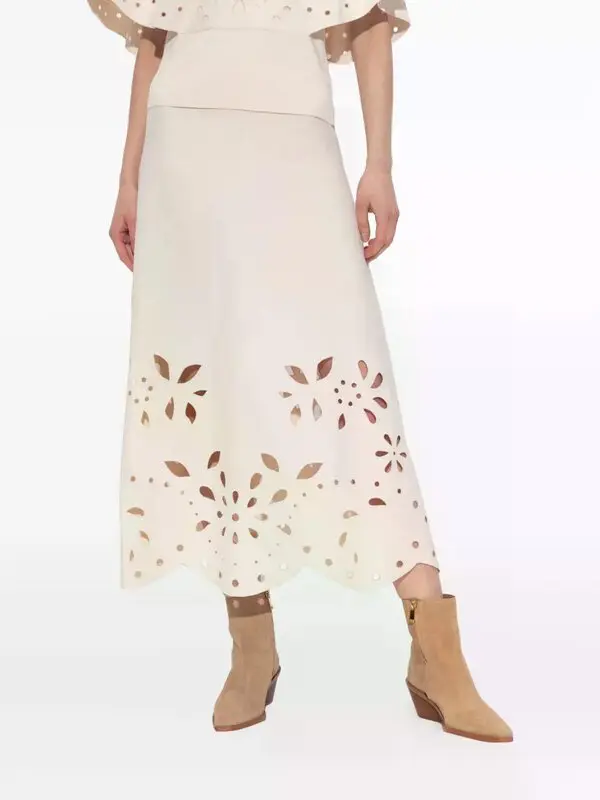 Ulla Johnson Laser-cut Scalloped Hem A-line Skirt
