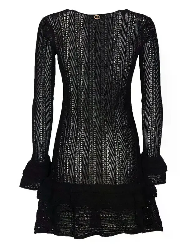 TWINSET Perforated Ruffled Mini Dress