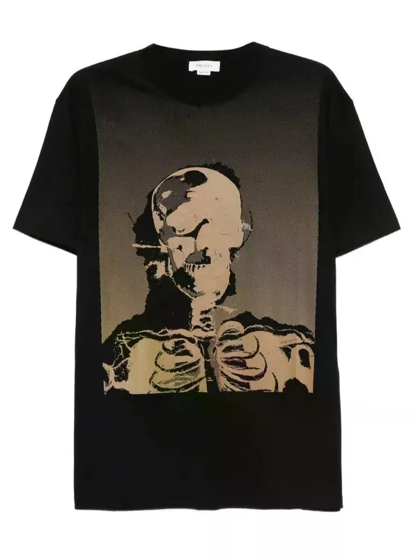 Alexander McQueen Skeleton-print Cotton T-shirt - Black