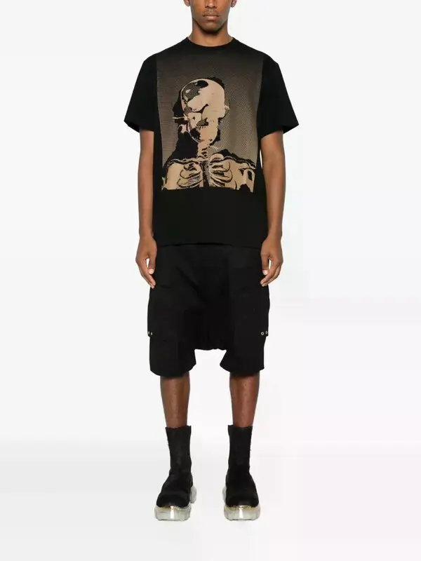 Alexander McQueen Skeleton-print Cotton T-shirt - Black