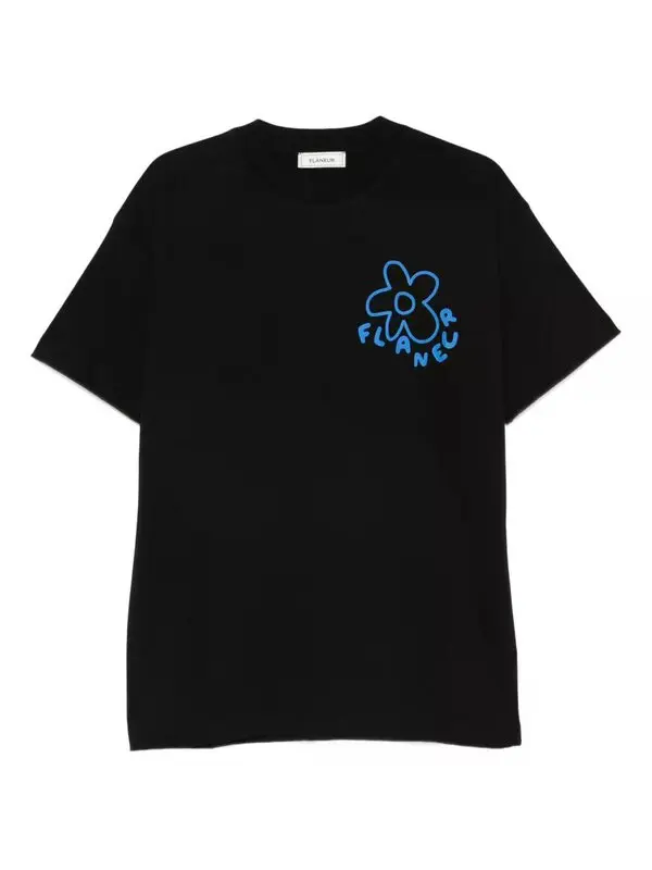 FLANEUR Flower-print T-shirt - Black