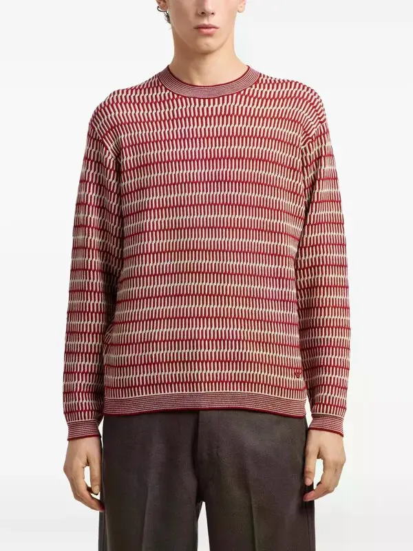 Emporio Armani Geometric-pattern Wool Sweater