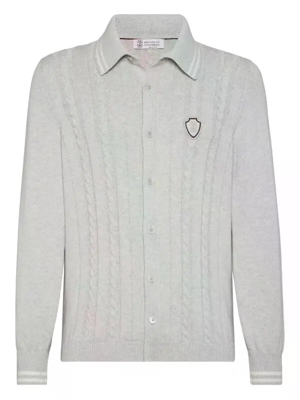 Brunello Cucinelli Cable-knit Cardigan - Grey