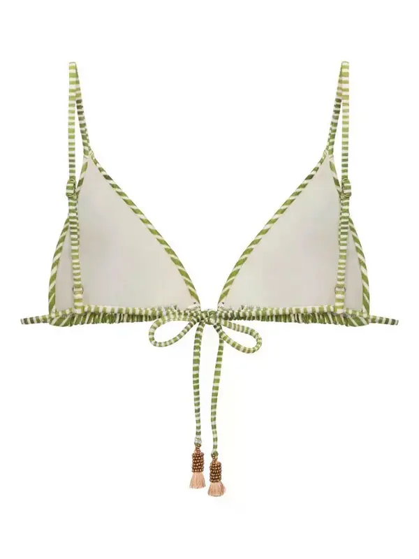 LENNY NIEMEYER Striped Triangle Bikini Top - Green