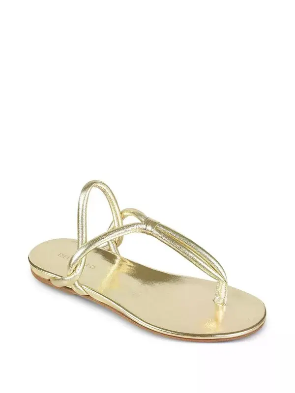 DEL CARLO Knotted Leather Flat Sandals
